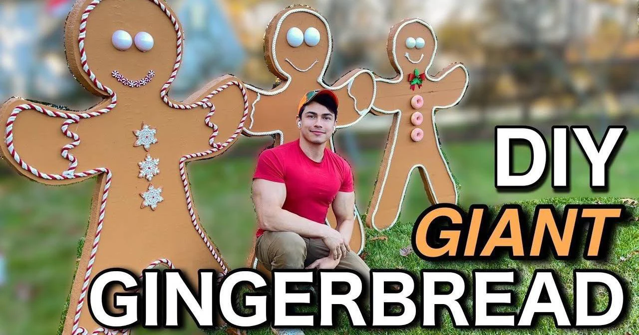 DIY Giant Gingerbread Men | ThatChristmasMagic.com