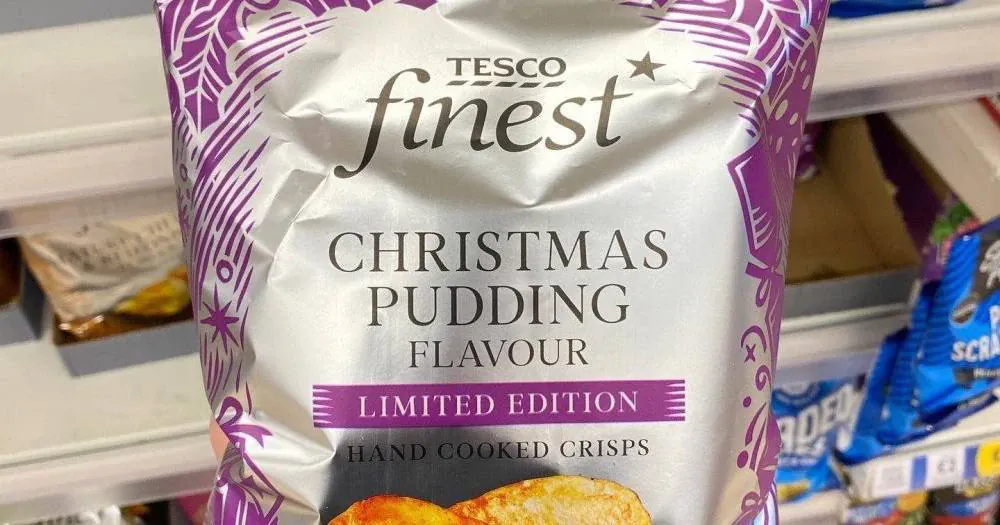 Tesco are selling Christmas pudding flavour crisps | ThatChristmasMagic.com