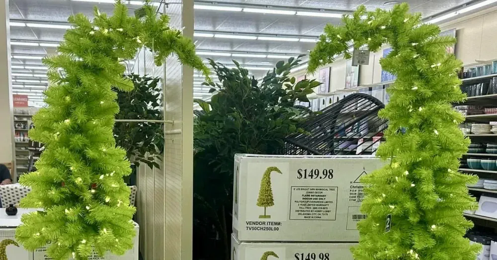 Grinch style artificial trees arrive at Hobby Lobby ...