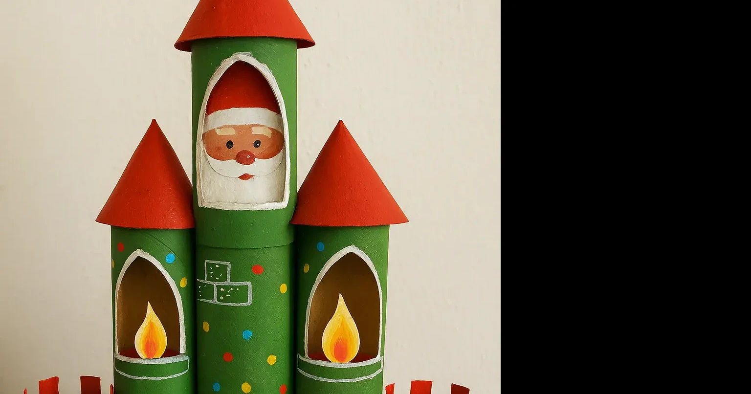 How to Make a Santa Castle from Cardboard Tubes | ThatChristmasMagic.com