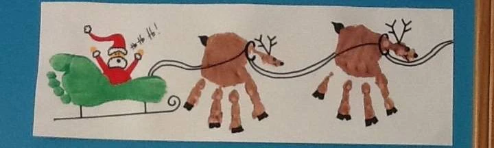 Handprint and footprint Christmas craft | ThatChristmasMagic.com